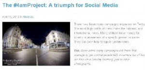 "The #4amProject: A triumph for Social Media" says City Interhacktives